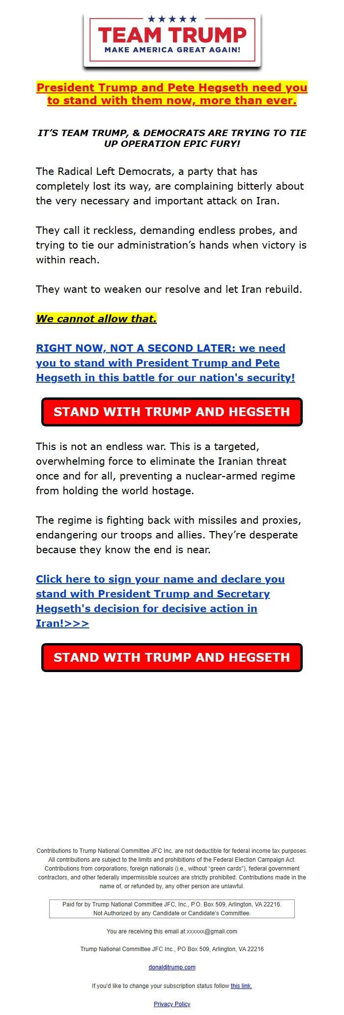 “Disgusting”— Senators Blast Donald Trump for Fundraising off Iran War ...