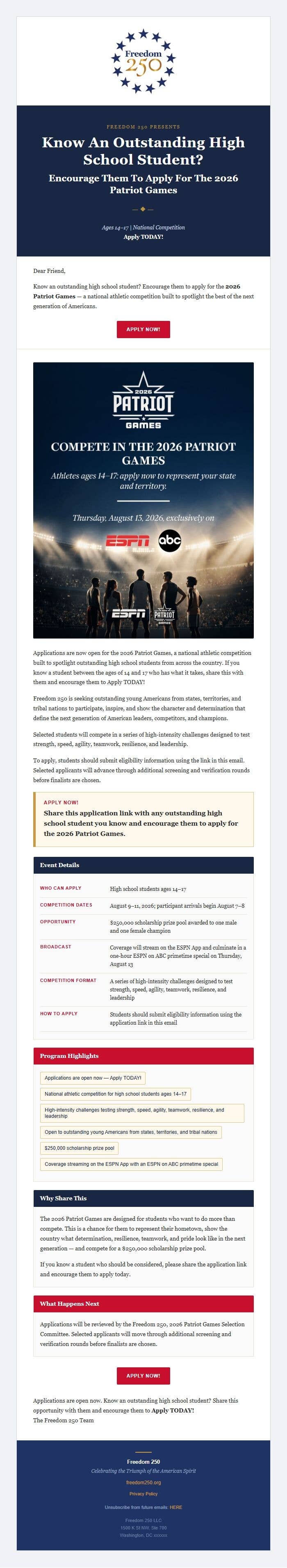 Trump Tells Donors to Contact Teens for Patriot Games Application ...