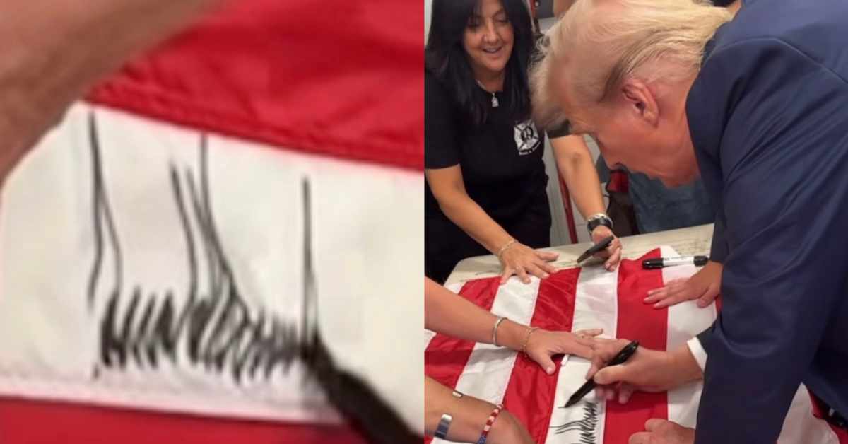 Viral Video: Trump Violated Flag Code, Signed American Flag on 9/11 - MeidasTouch News