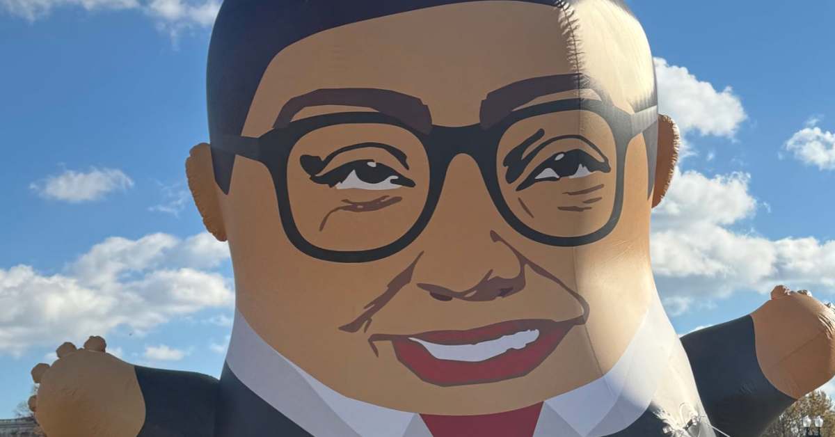 MoveOn Flies George Santos Balloon Outside Capitol - MeidasTouch News