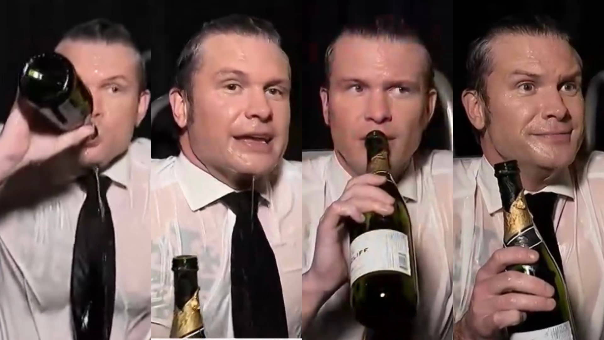 “Bottoms Up”— Pete Hegseth Took Swigs from Champagne Bottle, Plunged ...