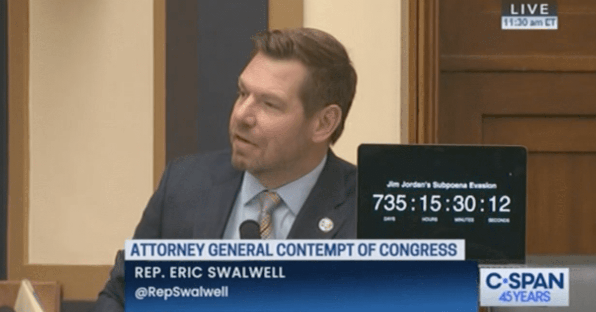 'Glad You Could Make it': Swalwell Torches House GOP for Attending ...