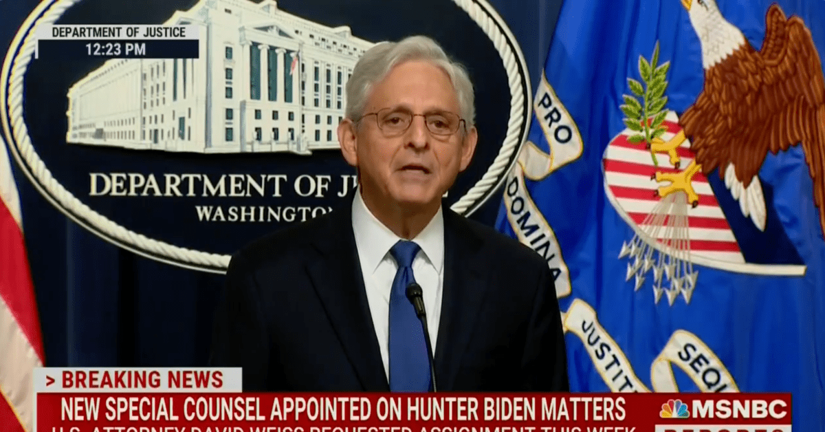 Merrick Garland Appoints David Weiss Special Counsel in Hunter Biden ...