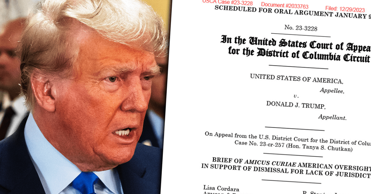 Trump's Entire Appeal May Be Totally Defective On Its Face: Amicus ...