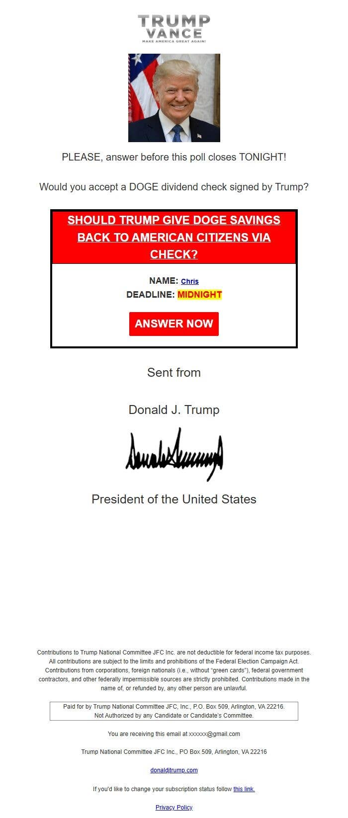 Trump Dangles $5,000 DOGE Checks in Fundraising Emails - MeidasTouch News