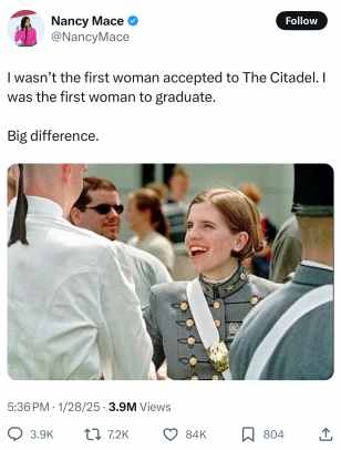 Nancy Mace Corrected by Community Note Over Citadel Graduation Claim ...