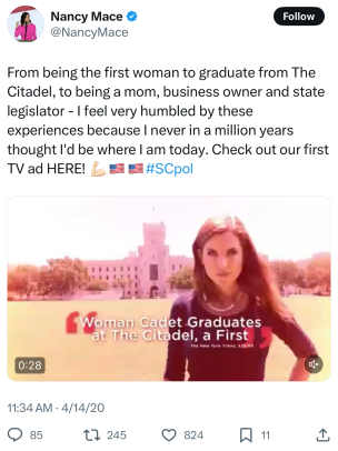 Nancy Mace Corrected by Community Note Over Citadel Graduation Claim ...