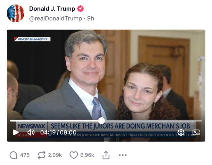 Trump Posts Newsmax Clip Attacking Judge’s Daughter - MeidasTouch News