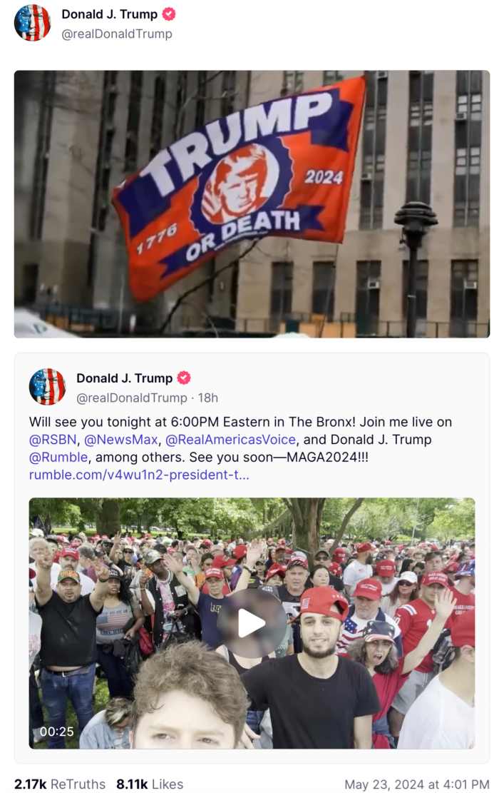 Trump Posts “Trump or Death” Flag Video to Truth Social - MeidasTouch News