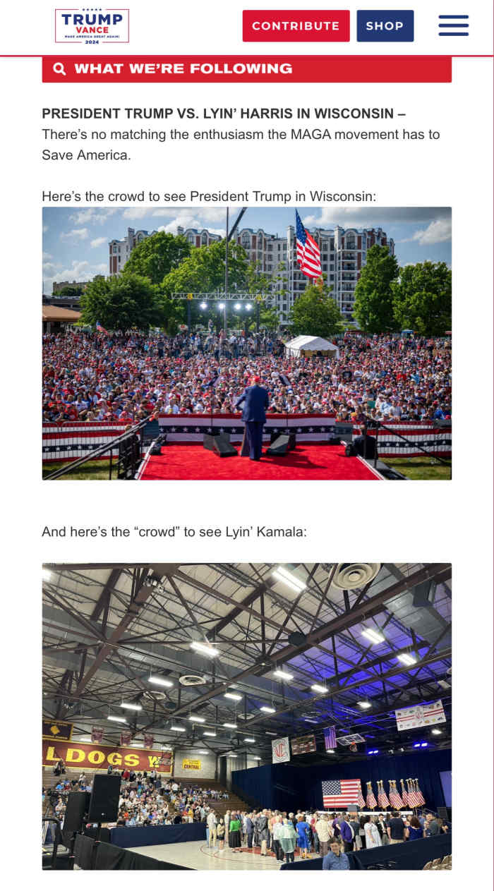Desperate Trump Campaign Pushes Kamala Harris Crowd Size Hoax ...