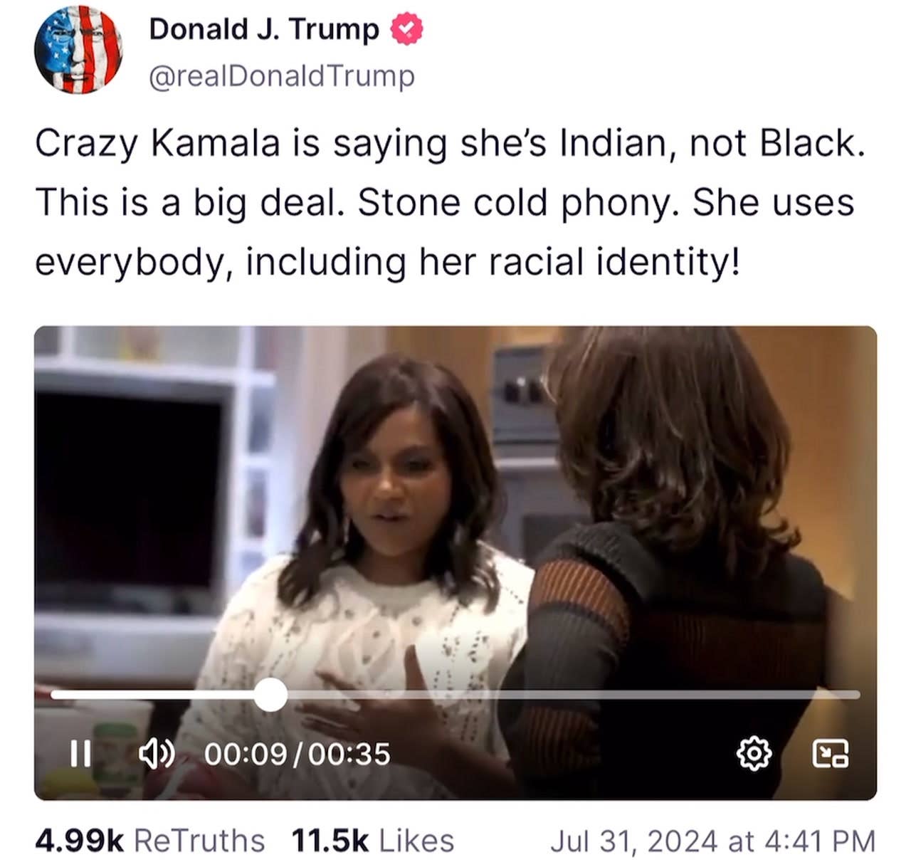 Trump Posted Mindy Kaling Video to Falsely Claim Kamala Harris Isn’t ...
