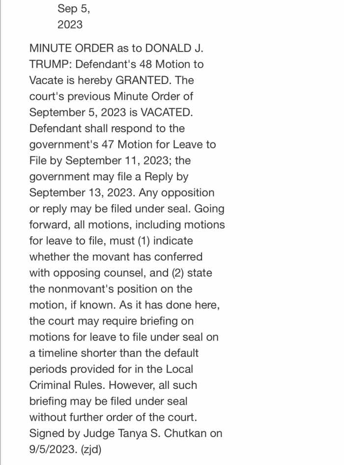 Judge Chutkan Orders Expedited Briefing on Trump’s Objection ...
