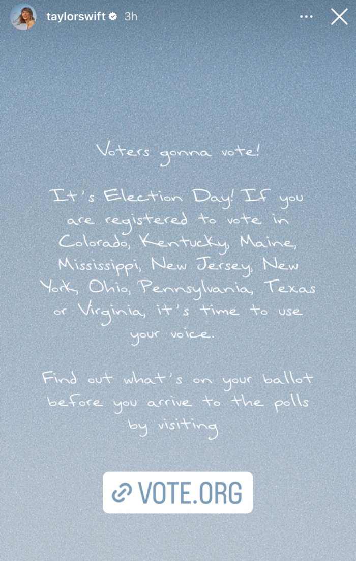 “It’s Time to Use Your Voice”— Taylor Swift Encourages Voters to Vote ...