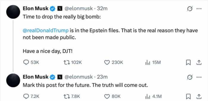 Musk Amplifies Meme Asking Why Epstein Clients Aren’t in Prison ...