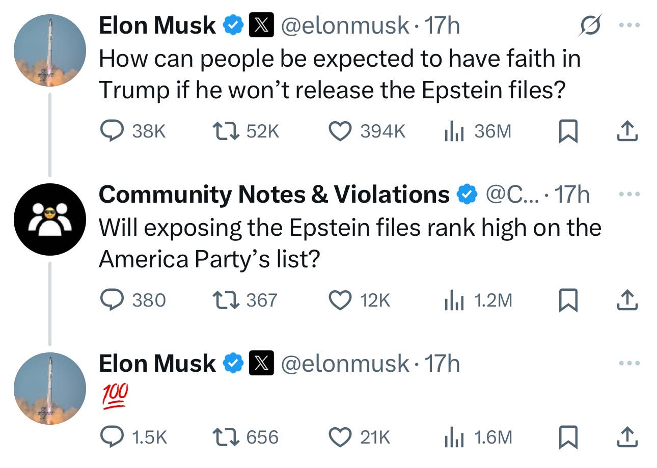 25 Tweets… Elon Musk Continues Attacking Trump Over Epstein Files ...