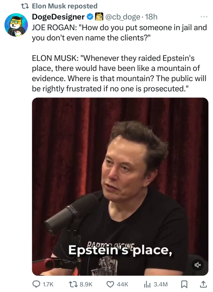 25 Tweets… Elon Musk Continues Attacking Trump Over Epstein Files ...