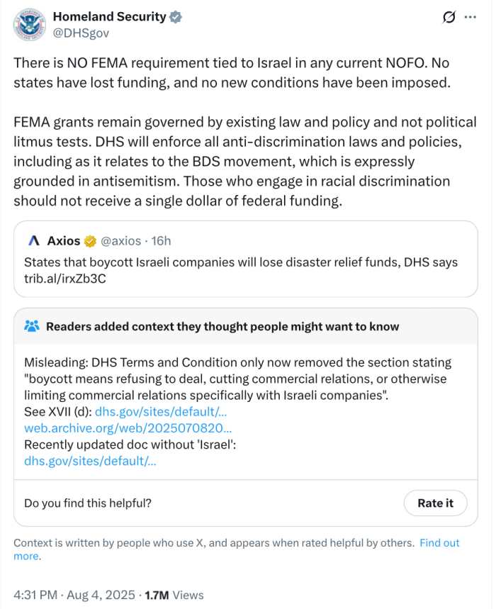 “Misleading”— Trump’s Homeland Security Hit With Community Note ...
