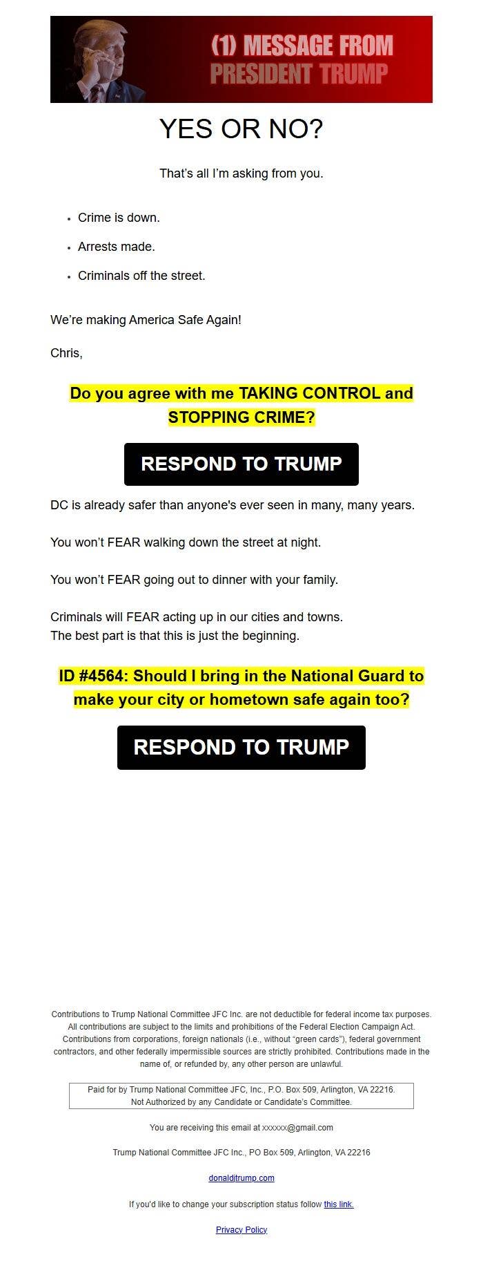 Trump Fundraising Email Threatens to Deploy Troops In More Cities ...