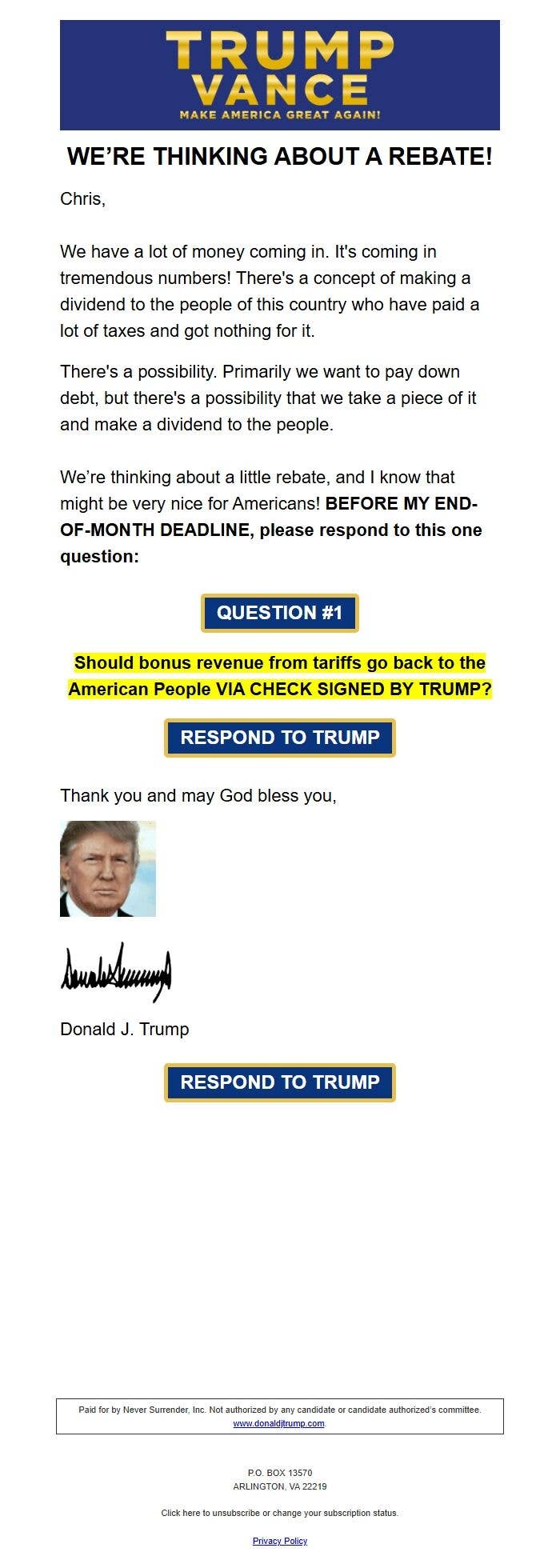 Trump Teases Tariff Rebate Checks, Ties Idea to Donations - MeidasTouch ...