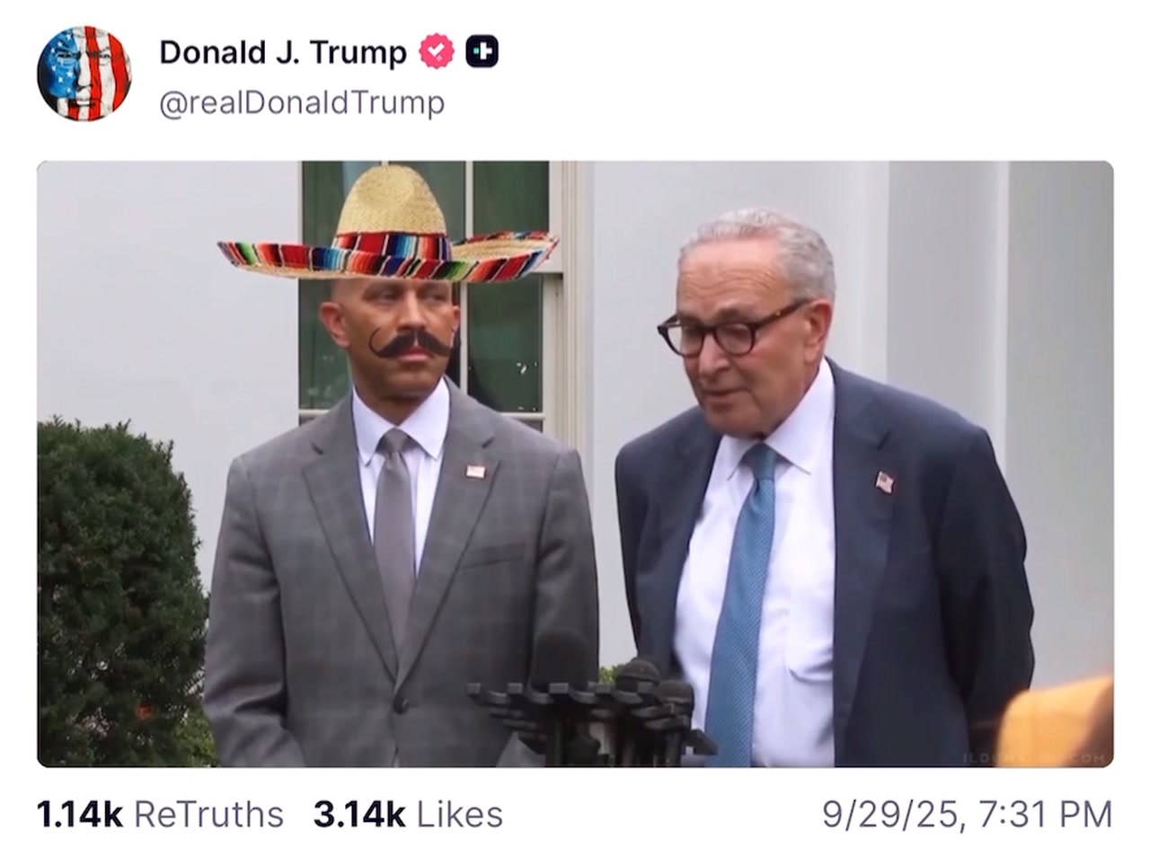 Trump Posts Racist AI Video of Democrats as Shutdown Talks Hang in ...
