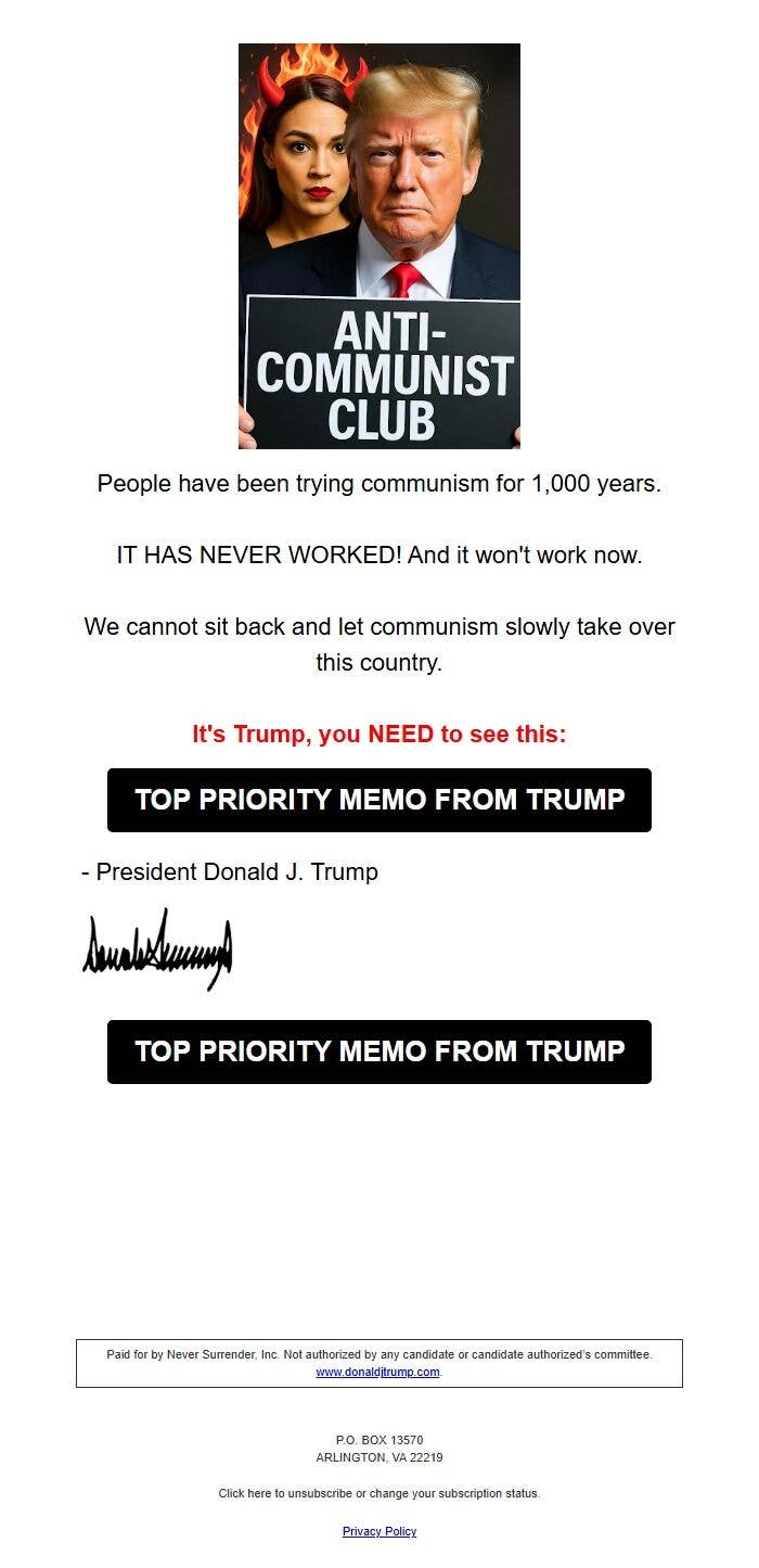 Trump Fundraising Email Depicts AOC as the Devil - MeidasTouch News