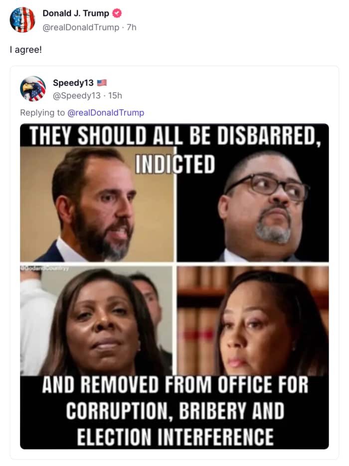 Trump Amplifies Retribution Themed Memes Against His Legal and ...