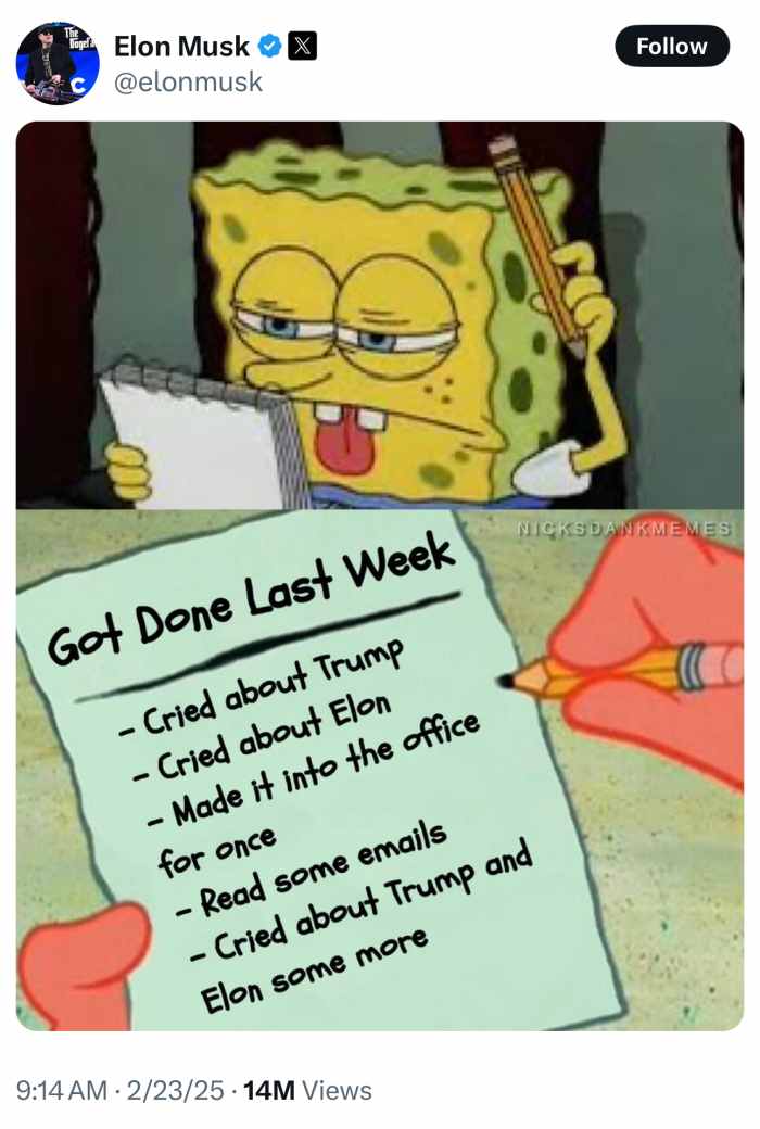 Trump Mocks Federal Workers with SpongeBob Meme - MeidasTouch News