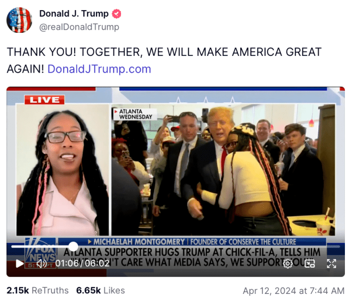 MAGA Operative Admits on Video That Trump's Viral Chick-fil-A Visit ...