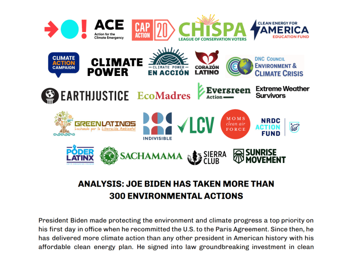 Climate Coalition Gives Glowing Review of President Biden's ...