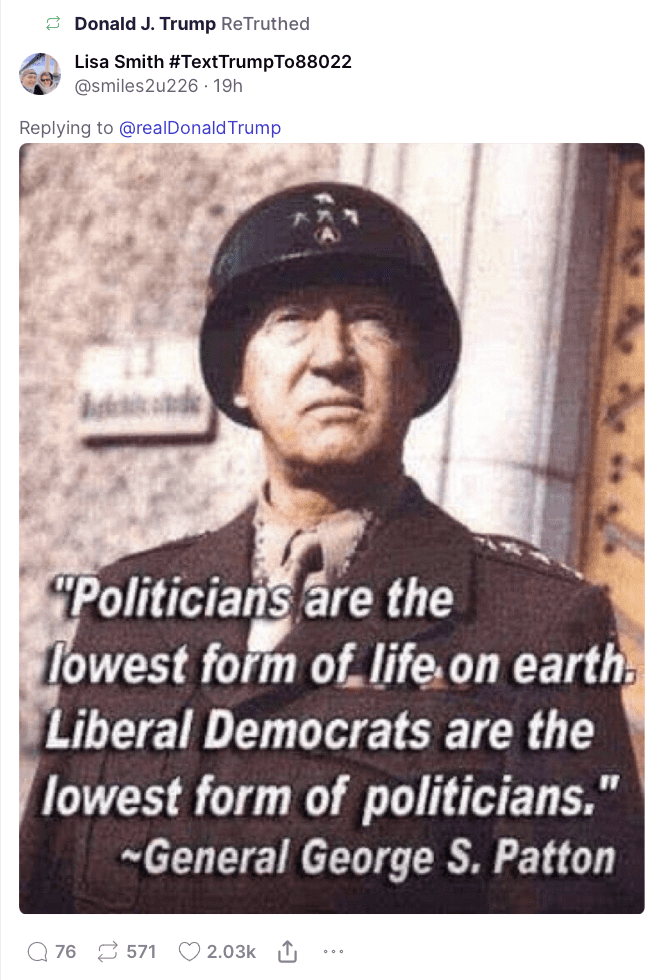 Trump Reposted Debunked Quote Falsely Attributed to WWII General George ...