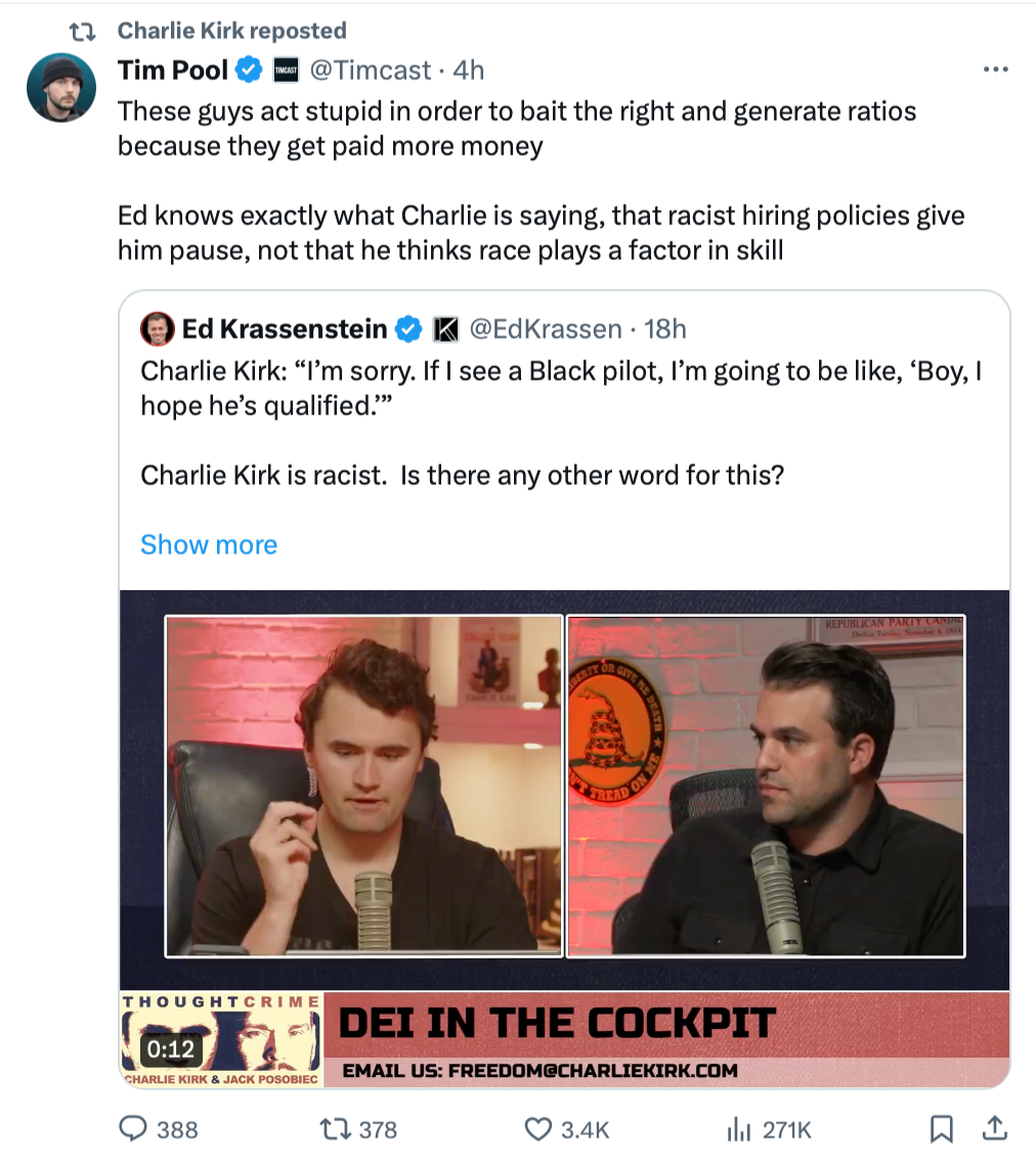 "I Don't Think This Has Anything to Do with Race"— Charlie Kirk Defends ...