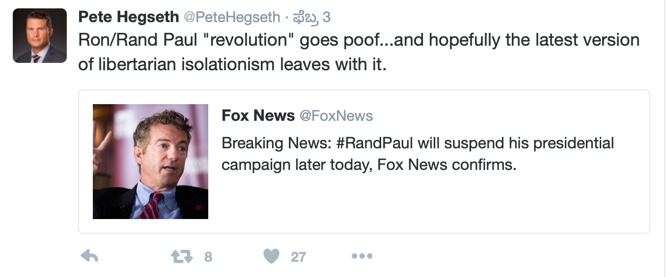 Pete Hegseth’s Now-Deleted Tweet Criticized Ron and Rand Paul’s Foreign ...