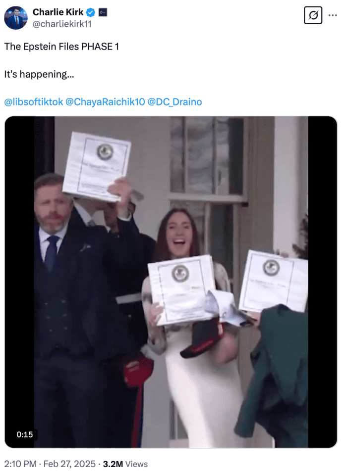 Confirmed: White House Gave Epstein Binder to Supporter Who Wore "Free ...