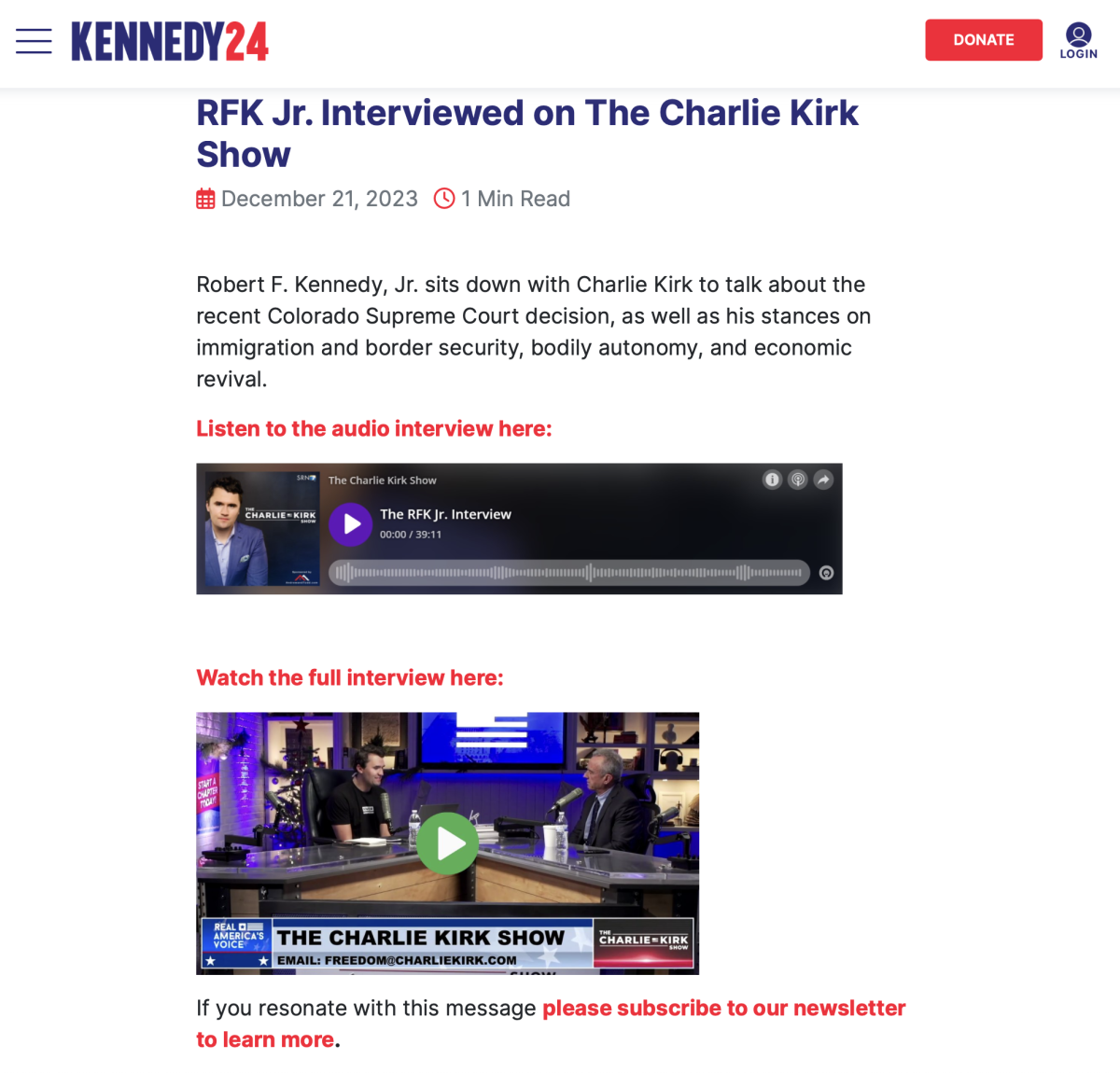 RFK Jr. Will Not Call Out Charlie Kirk‘s Racist Attack on MLK Says ...