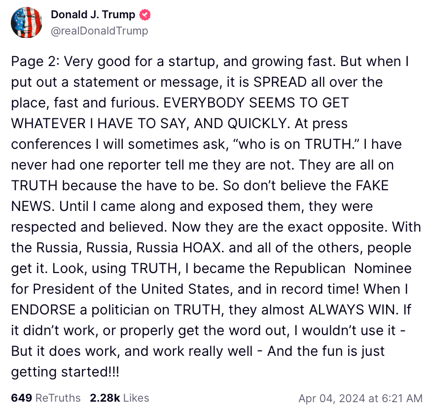 Trump Defends Truth Social with False Claims in Early Morning Rant ...