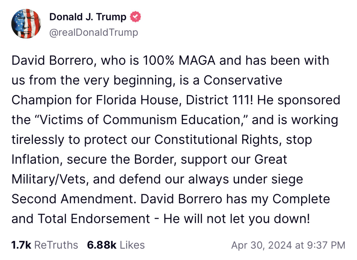 Trump Endorses Author of Florida's Near Total Abortion Ban Bill ...