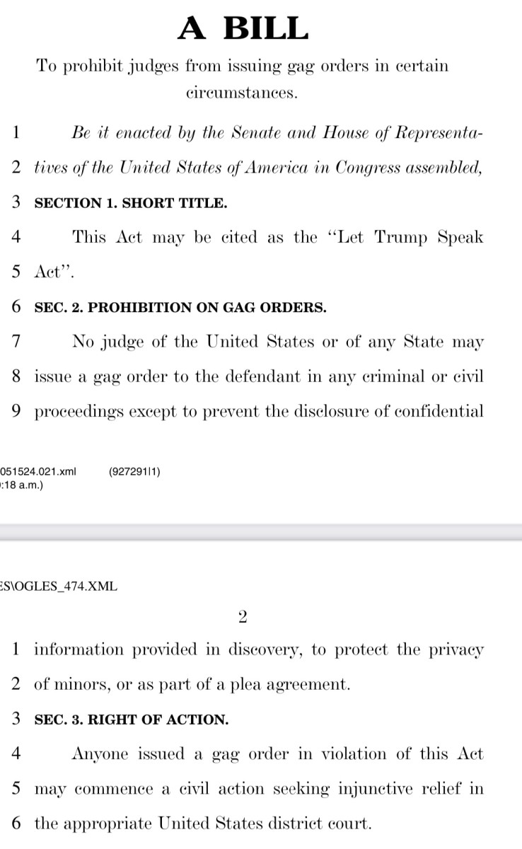 Ogles Introduces Bill to Allow Trump to Sue Judge Merchan for Gag Order - MeidasTouch News