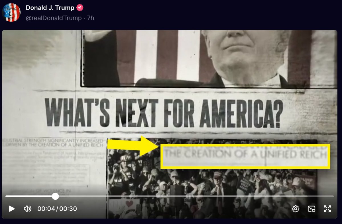 Biden Harris Campaign Condemns Trump s Unified Reich Video