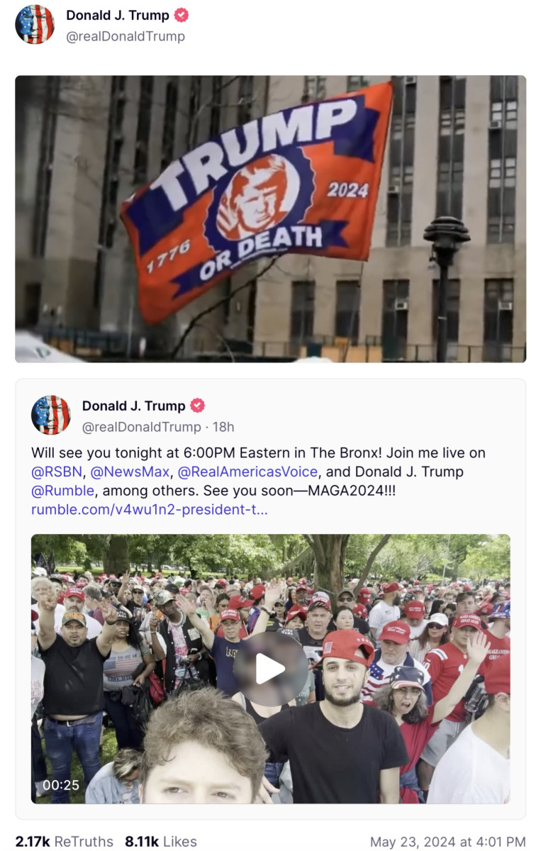 Trump Posts “Trump or Death” Flag Video to Truth Social - MeidasTouch News