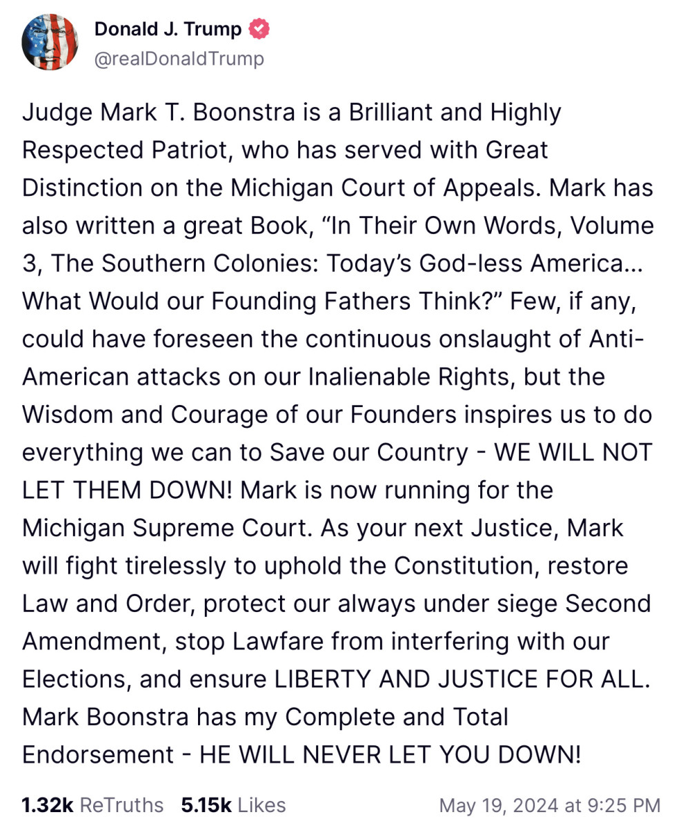 "None of Us Is Perfect"— Trump-Endorsed Michigan Candidate Defended ...