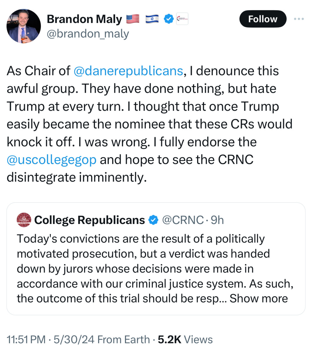MAGA Loyalists Blast College Republicans For Stating Trump's Conviction ...