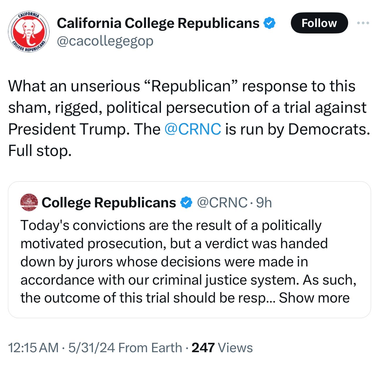 MAGA Loyalists Blast College Republicans For Stating Trump's Conviction ...