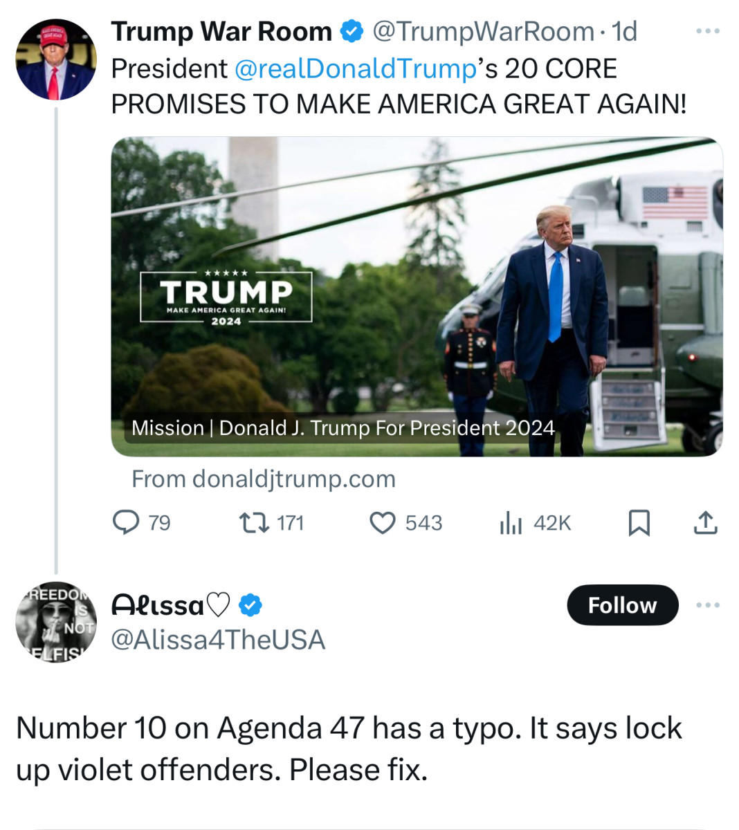 Oops! Trump Campaign Promises to Lock Up “Violet Offenders ...