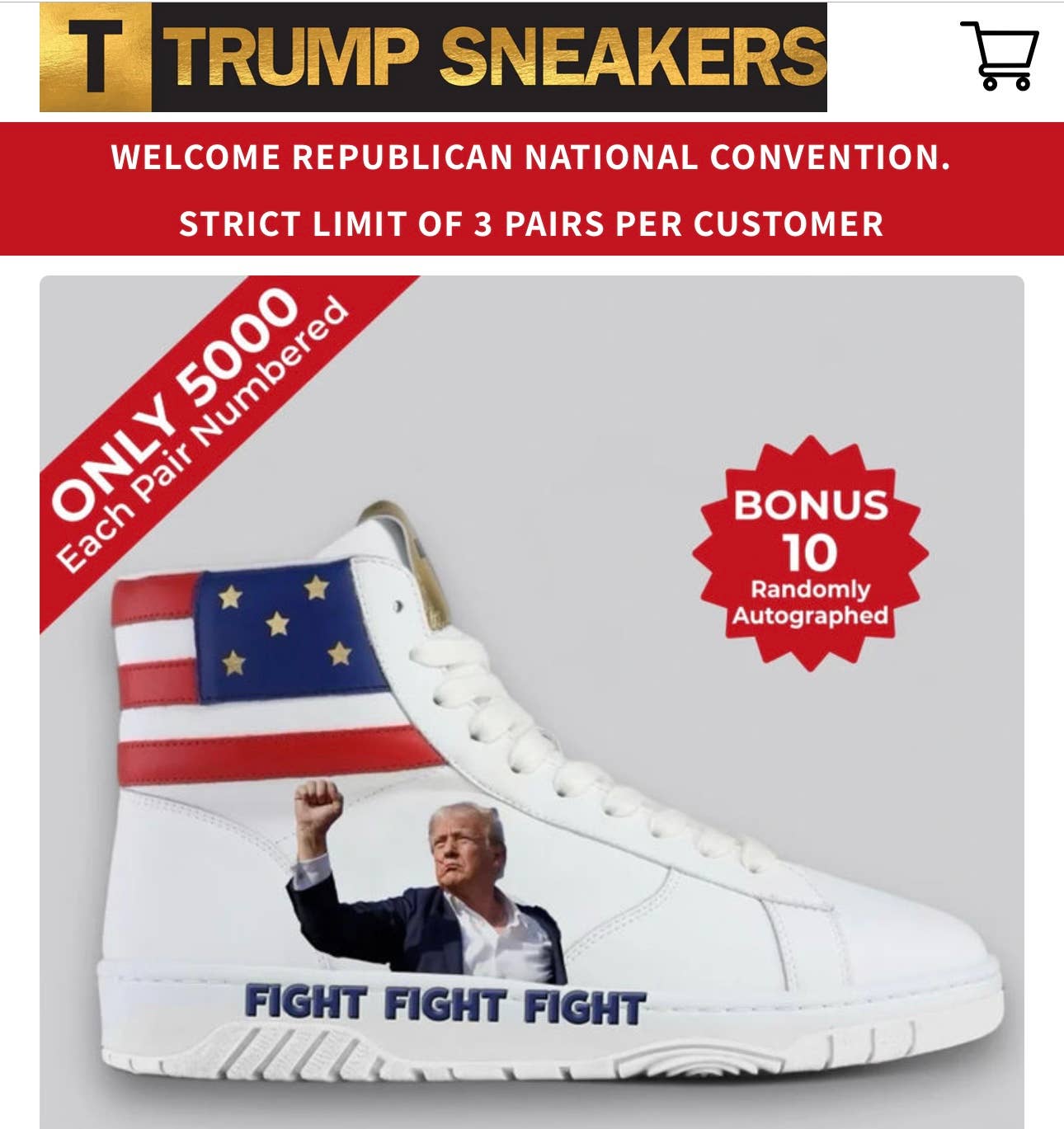 Trump is Now Selling $299 Assassination Attempt Edition Sneakers ...