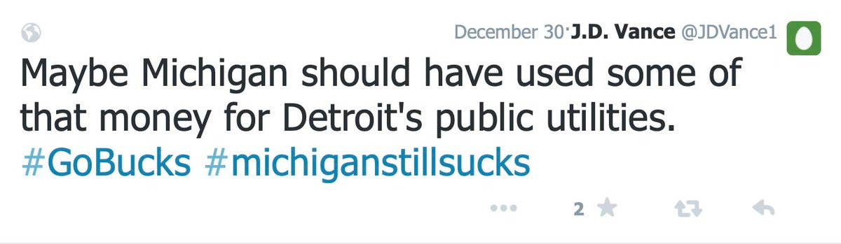 JD Vance's Deleted "Michigan Still Sucks" Tweet Resurfaces ...