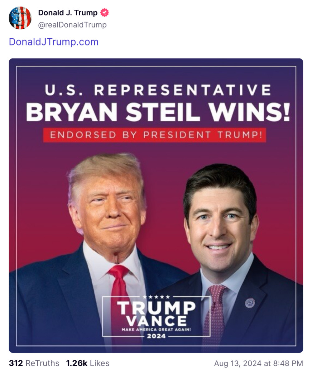 Trump Takes Credit for Endorsing Unopposed Wisconsin GOP Primary ...