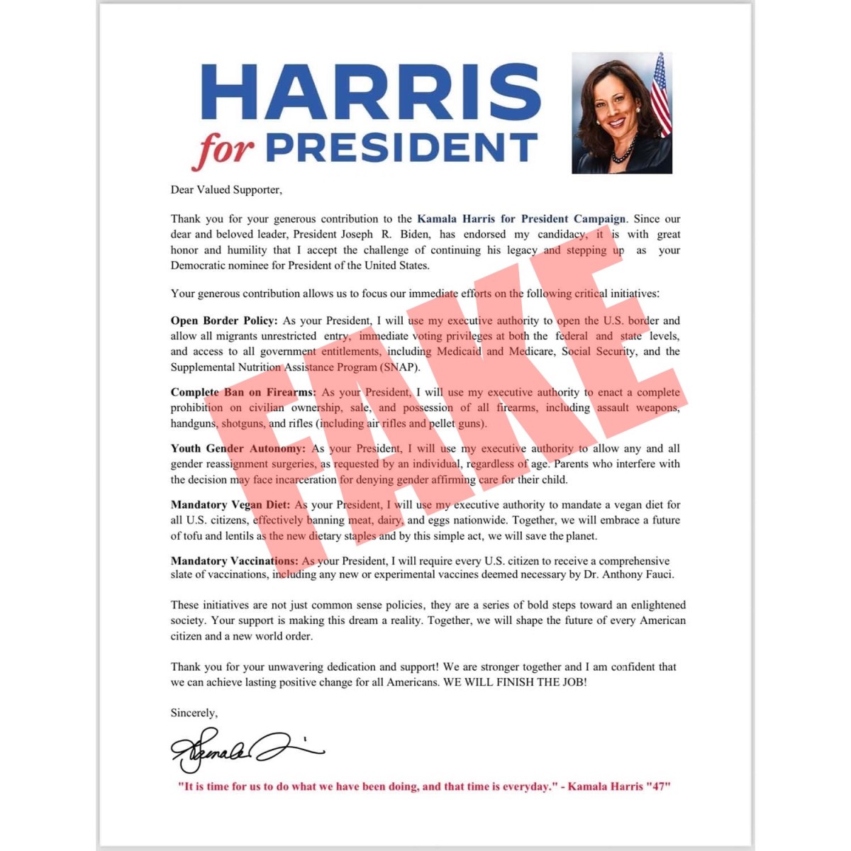 A Pro-Trump Business is Selling Fake Kamala Harris Campaign Mailers ...