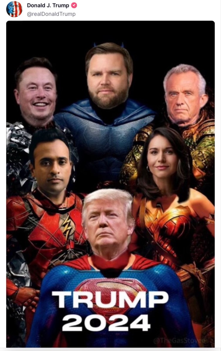 Trump Posts Picture of Himself as Superman, JD Vance as Batman ...
