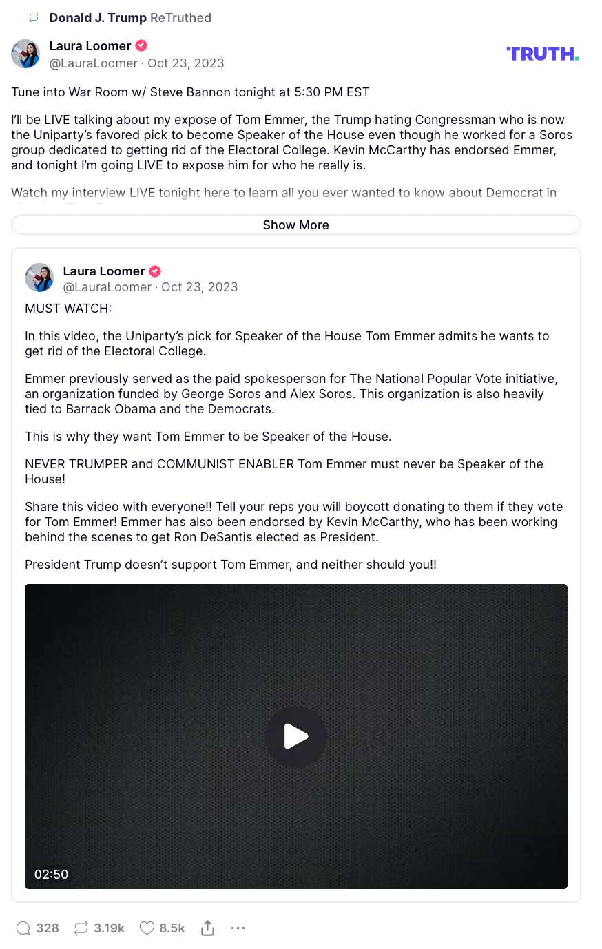 Trump Shared Laura Loomer and Her Content a Whopping 101 Times on Truth ...