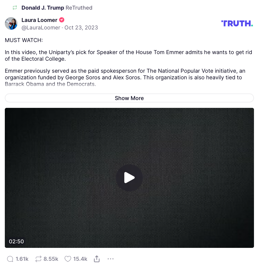 Trump Shared Laura Loomer and Her Content a Whopping 101 Times on Truth ...
